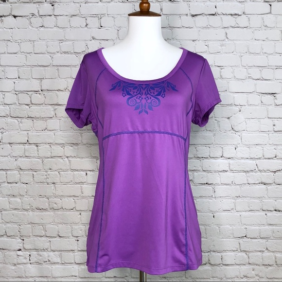 Athleta | Tops | Athleta Purple Short Sleeve Top | Poshmark